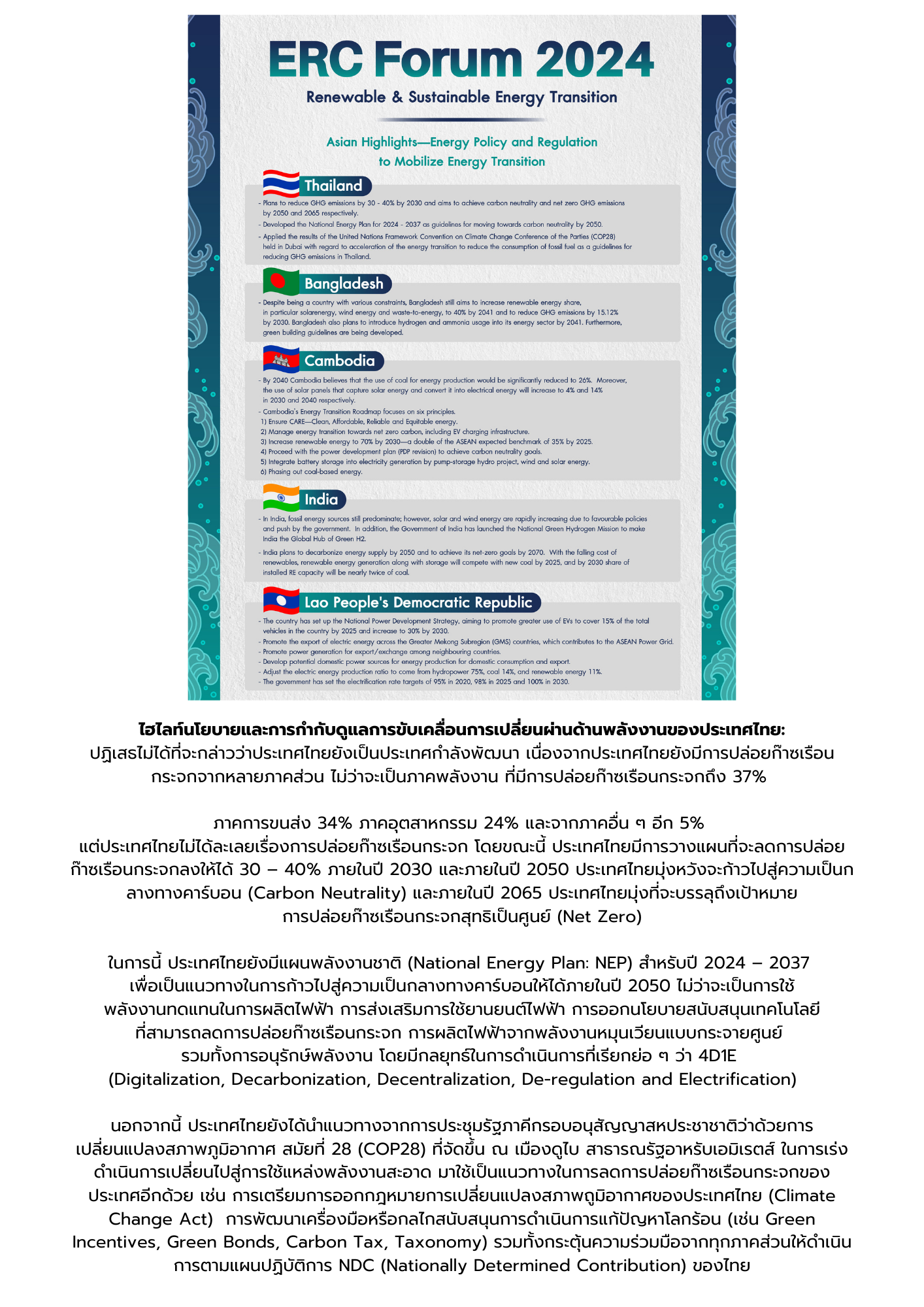 ความสำเร็จในการจัดงาน ERC Forum 2024 - สำนักงานคณะกรรมการกำกับกิจการพลังงาน